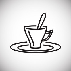 Tea outline icon on white background for graphic Vector Image