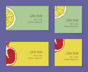 Fruit business cards template collection Vector Image