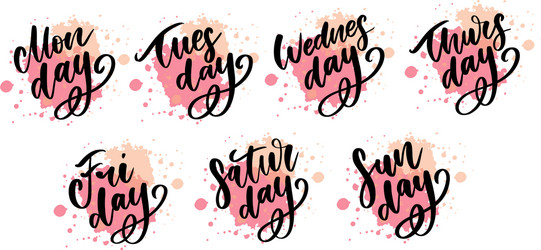 Monday Brush Calligraphy Lettering Tuesday Vector Images (over 110)