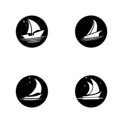 Silhouette dhow logo design traditional Royalty Free Vector