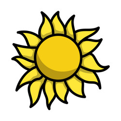Cartoon sun symbol icon design Royalty Free Vector Image