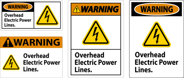 Warning sign overhead electric power lines Vector Image