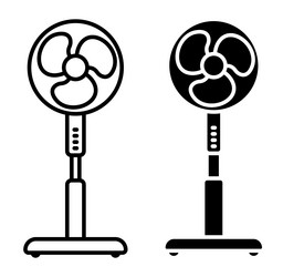 Linear icon electric fan for cooling room side Vector Image