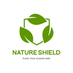 Nature or green shield logo template this graphic Vector Image