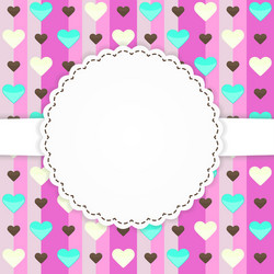 Pink card template with hearts Royalty Free Vector Image