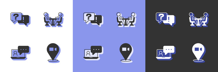 Set video chat conference question and answer Vector Image