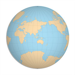 Simplified map of world focused on asia Royalty Free Vector