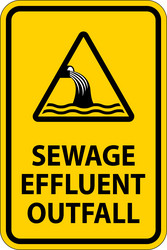 Water safety sign warning - sewage effluent Vector Image