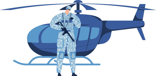 Helicopter man military fly air isolated Vector Image