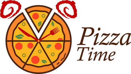 Two logo pizza on a white background Royalty Free Vector