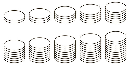 Finance money set sketch of stack of coins Vector Image
