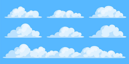 Set cartoon clouds Royalty Free Vector Image - VectorStock