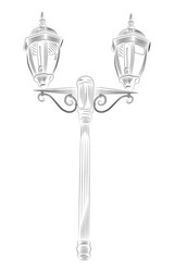 Street clocks and a lamp post hand-drawn Vector Image