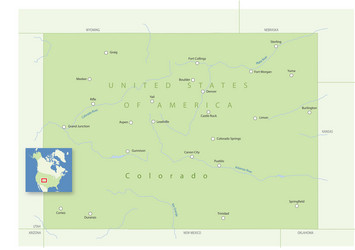 Simple city map of denver colorado usa Royalty Free Vector