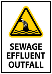 Water safety sign warning - sewage effluent Vector Image