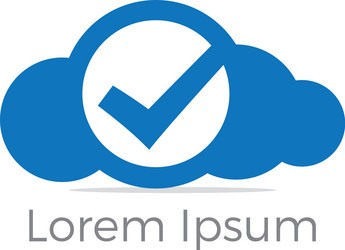 Cloud check mark logo design Royalty Free Vector Image