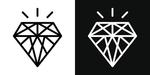 High potency icon set diamond product symbol Vector Image