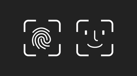 Touch id and face id on mobile device icon Vector Image