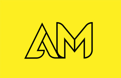 Joined am alphabet letter logo icon combination Vector Image