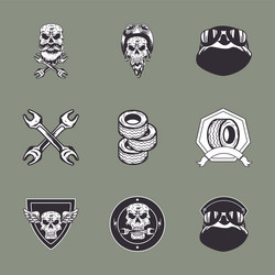 Biker patch icons Royalty Free Vector Image - VectorStock