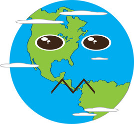 Sad earth emote day Royalty Free Vector Image - VectorStock