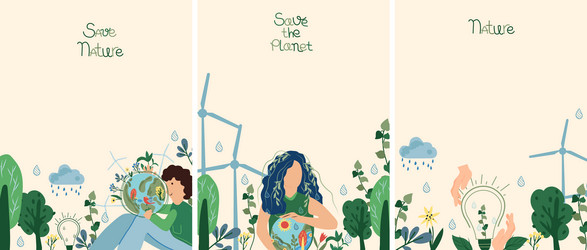 Save nature with the help of ecology concept Vector Image