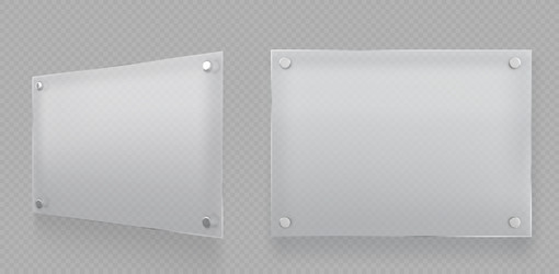 Transparent glass name plate on spacer Royalty Free Vector