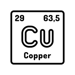 Copper chemical element line icon Royalty Free Vector Image