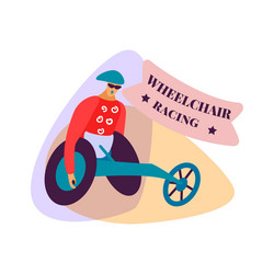 Disabled people sport emblem Royalty Free Vector Image