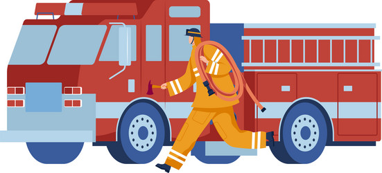 Fire engine red truck emergency vehicle rescue Vector Image