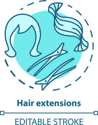 Hair extensions concept icon clip in tapes Vector Image