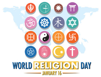 World religion day banner design Royalty Free Vector Image