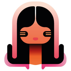 Female icon in orange pink over white Royalty Free Vector