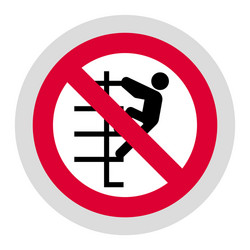 Do not use ladder no ladders prohibition sign Vector Image