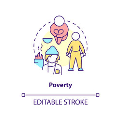 Poverty red gradient concept icon Royalty Free Vector Image