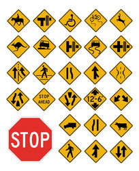 Road signs icons set Royalty Free Vector Image