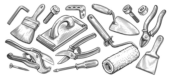 Working tools collection repair and construction Vector Image