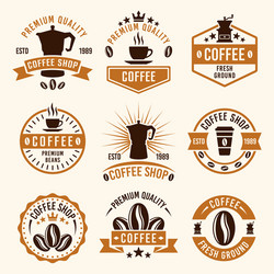 Coffee badges cafe logo stamp sticker restaurant Vector Image