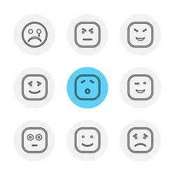 Emoji emoticon smiley eps icons set Royalty Free Vector