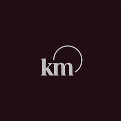 Km initial wedding monogram logo Royalty Free Vector Image