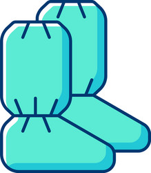 Microbe shoe cover icon cartoon medical Royalty Free Vector