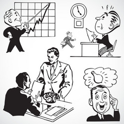 Retro businessmen Royalty Free Vector Image - VectorStock