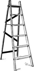 Foot step ladder safety cartoon Royalty Free Vector Image