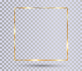 Gold shiny glowing vintage frame Royalty Free Vector Image
