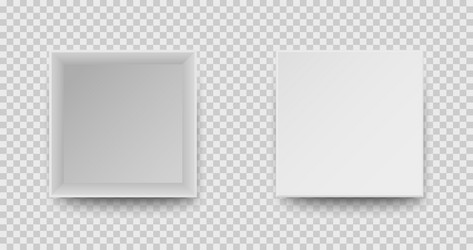 Realistic white box with shadow top view Vector Image