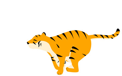 Simple tiger pose running and flying in the air Vector Image