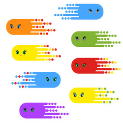 A set of flying fantastic characters bright Vector Image