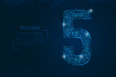 Abstract isolated blue image a number five Vector Image