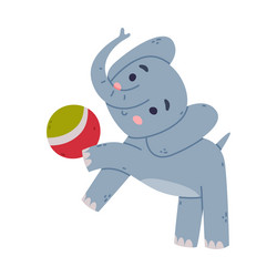 Funny elephant with large ear flaps and trunk Vector Image