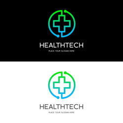Health technology logo template this design Vector Image